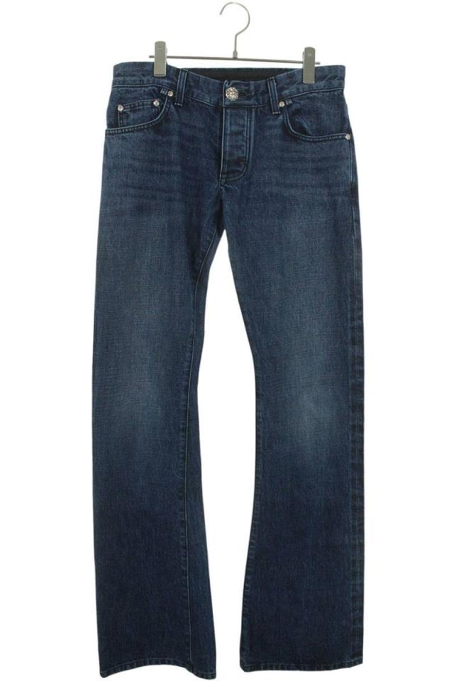 クロムハーツ サイズ:32インチ  DNM PANTZ クロスボールボタンウォッシュドデニムパンツ 中古 SS07