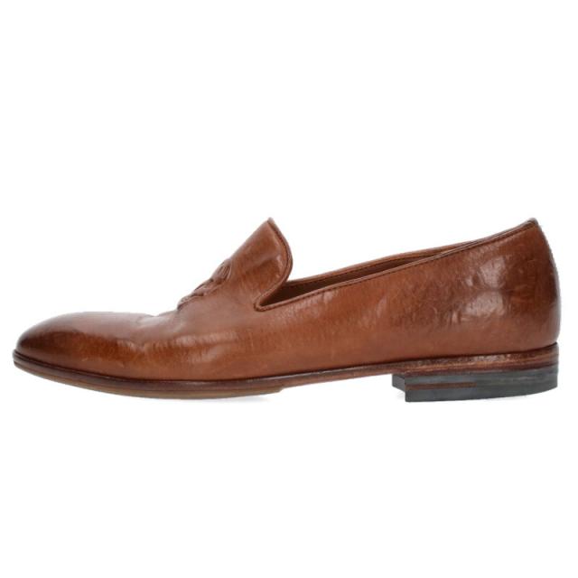 アレキサンダーマックイーン サイズ:41.5 スカル型押しレザースリッポンシューズ 中古 BS99