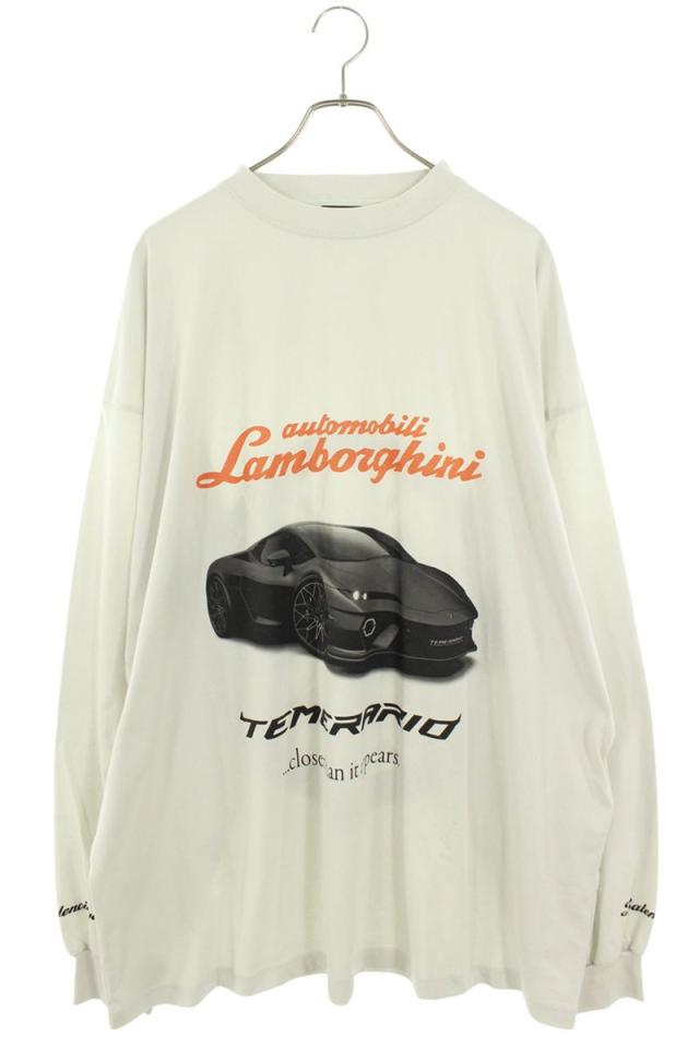 バレンシアガ サイズ:4  25AW  835839 TSVP9 ランボルギーニロゴプリント長袖カットソー 中古 BS99