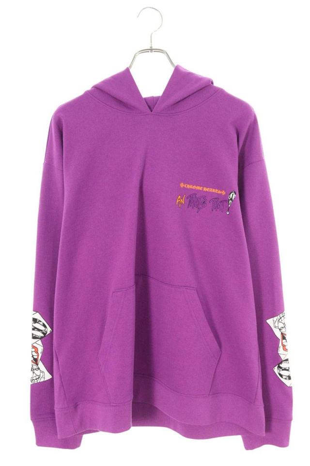 クロムハーツ サイズ:XL  MORE NOT LESS HD PLVR MATTY BOYプリントプルオーバーパーカー 中古 SJ02