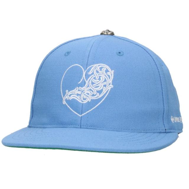 クロムハーツ サイズ:7.5  FITTED WOOL ACRYLIC SERGE ハートロゴ刺繍ベースボールキャップ 中古 NO05