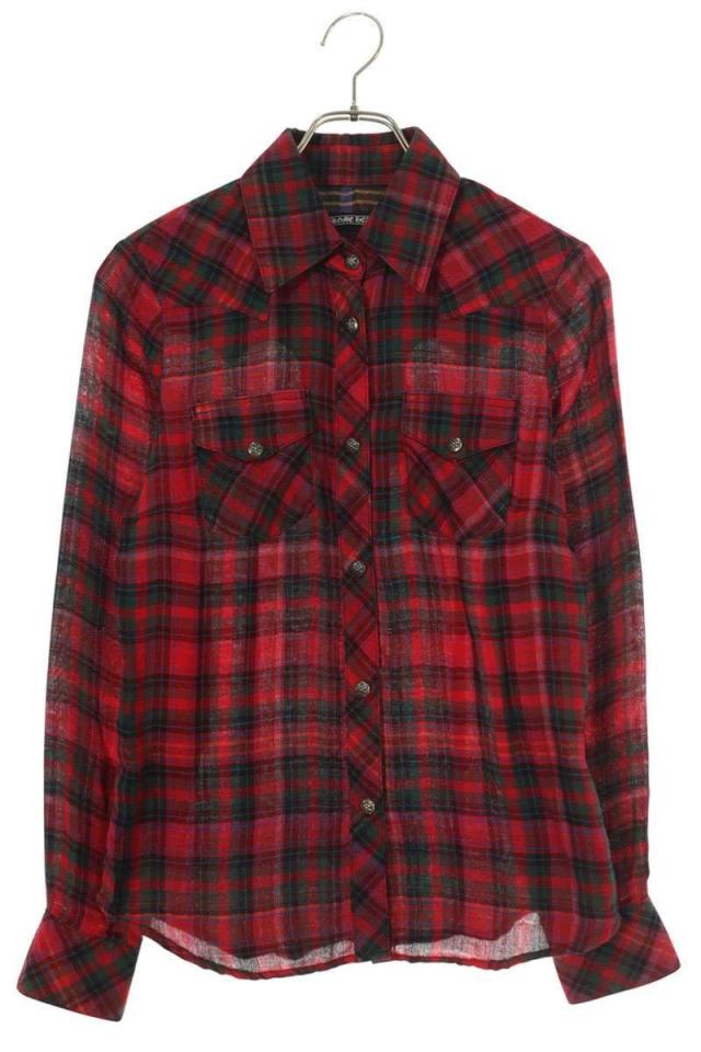 クロムハーツ サイズ:XS（JVP） スターボタンチェック長袖シャツ 中古 GZ11