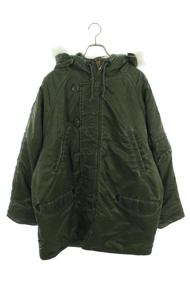 シュプリーム サイズ:L  24AW  Washed Flight Satin N-3B Parka ウォッシュドフライトサテンコート 中古 SB01