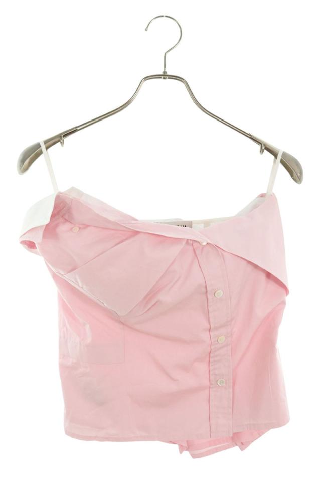 ミュウミュウ サイズ:42  MT2102 S000 10RG FROM THE RUNWAY コットンポプリントップ 中古 BS55