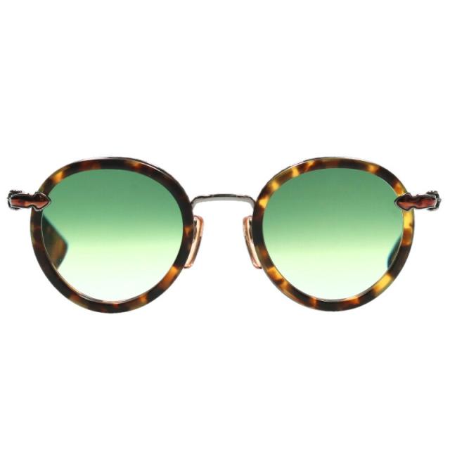 クロムハーツ サイズ:47□25-141 BO'JMIR I ダブルフローラルクロステンプルラウンドサングラス 中古 GZ11