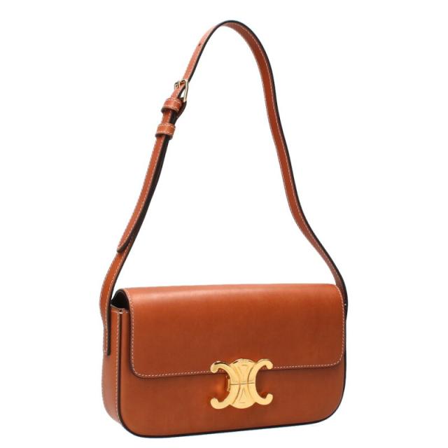 セリーヌ   194143BFN トリオンフカーフスキンショルダーバッグ 中古 SB01