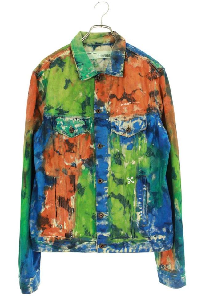 オフホワイト サイズ:L  19AW  OMYE005R19386021 ペンキ加工デニムジャケット 中古 BS55