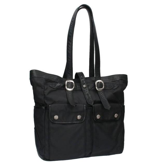 クロムハーツ  ガンスリンガーレザーコットン切り替えトートバッグ 中古 SJ02