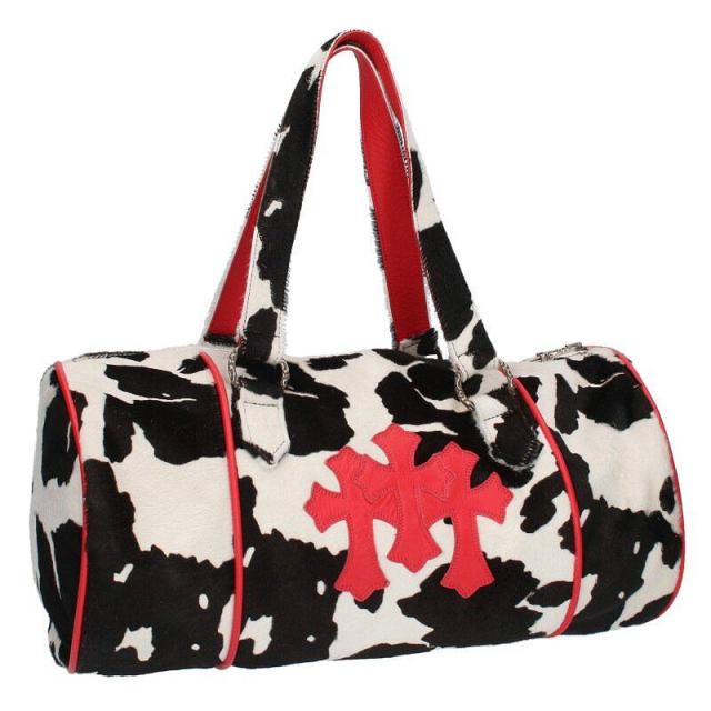 クロムハーツ   DUFFLE ダッフル セメタリークロスパッチハラコレザーボストンバッグ 中古 SJ02