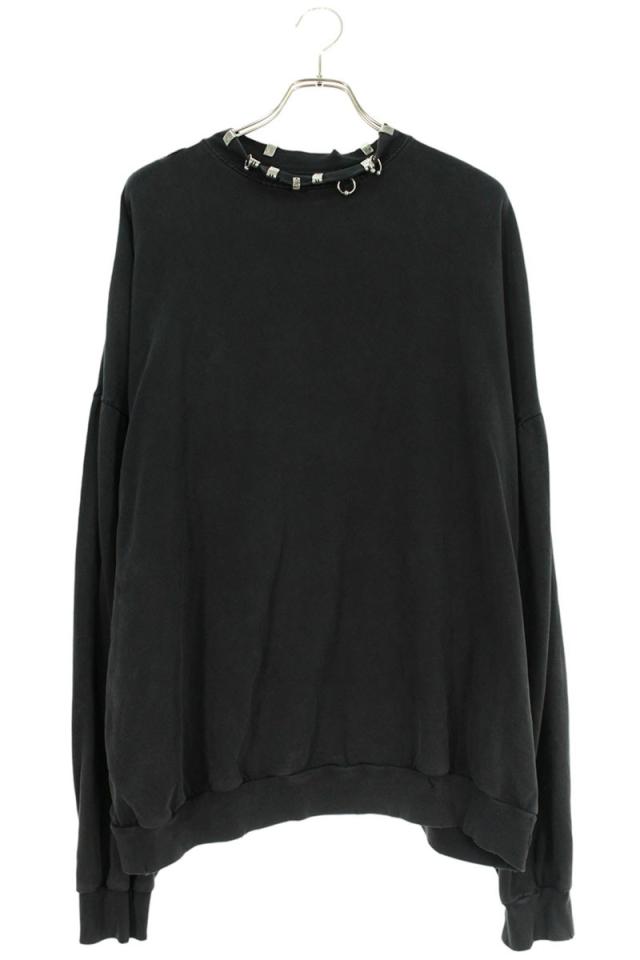 バレンシアガ サイズ:2  23AW  762718 TPVD9 ピアスクルーネックヴィンテージ加工スウェット 中古 SB01