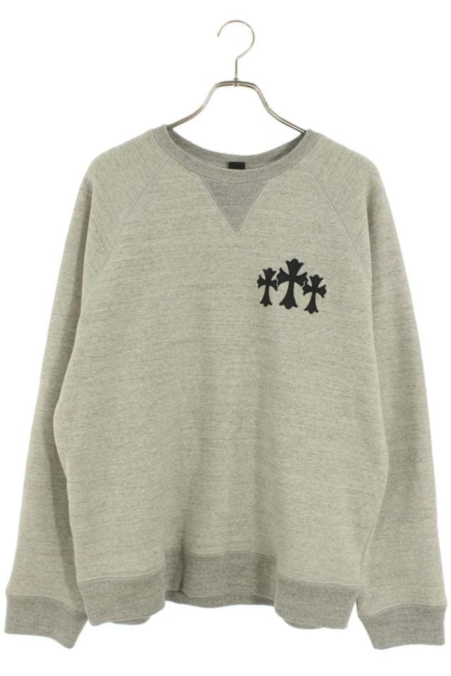 クロムハーツ サイズ:L  7-11 CREW バックCHロゴ刺繍スウェット 中古 OS06