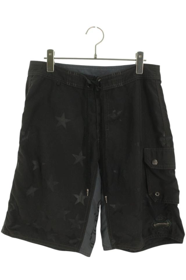クロムハーツ サイズ:31インチ  SWIM PANTS CRS BTN CHプラスレザーパッチラベル付きハーフパンツ 中古 GZ11