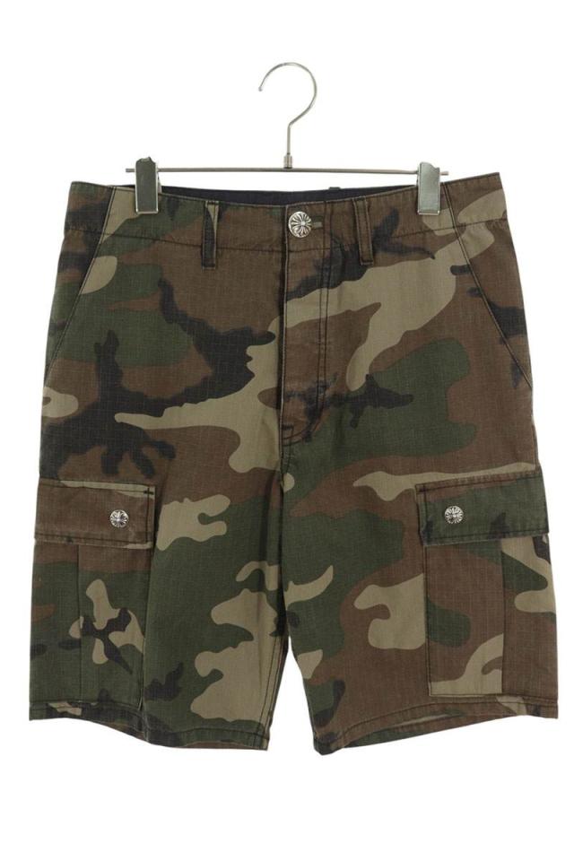 クロムハーツ サイズ:30インチ  Devil Dog Shorts クロスボールボタンカモフラハーフパンツ 中古 GZ11