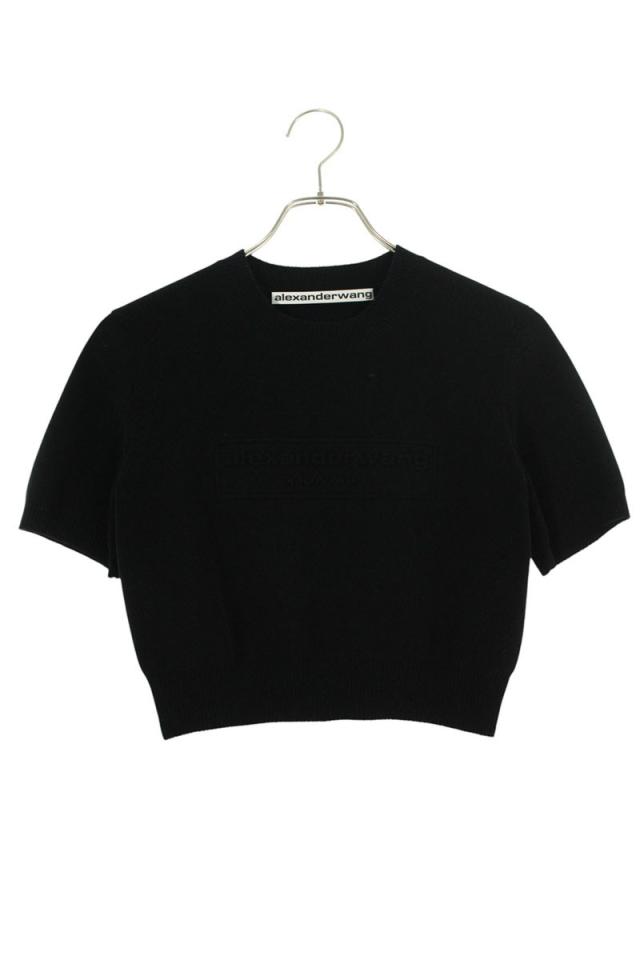 アレキサンダーワン サイズ:XS  1KC3231037 ロゴエンボスショート丈半袖ニット 中古 BS99