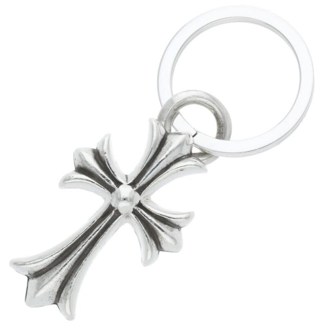 クロムハーツ   CH CRS SML&No5 DGGR スモールCHクロス#5ダガーキーリング シルバーウォレットチェーン 中古 OS06