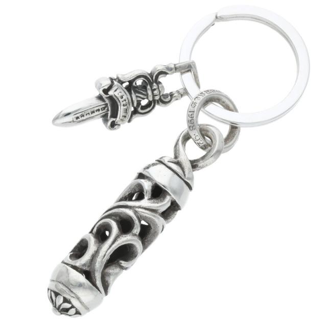 クロムハーツ   ROLLER&No5 DGGR ローラー#5ダガーキーリング シルバーウォレットチェーン 中古 GZ11