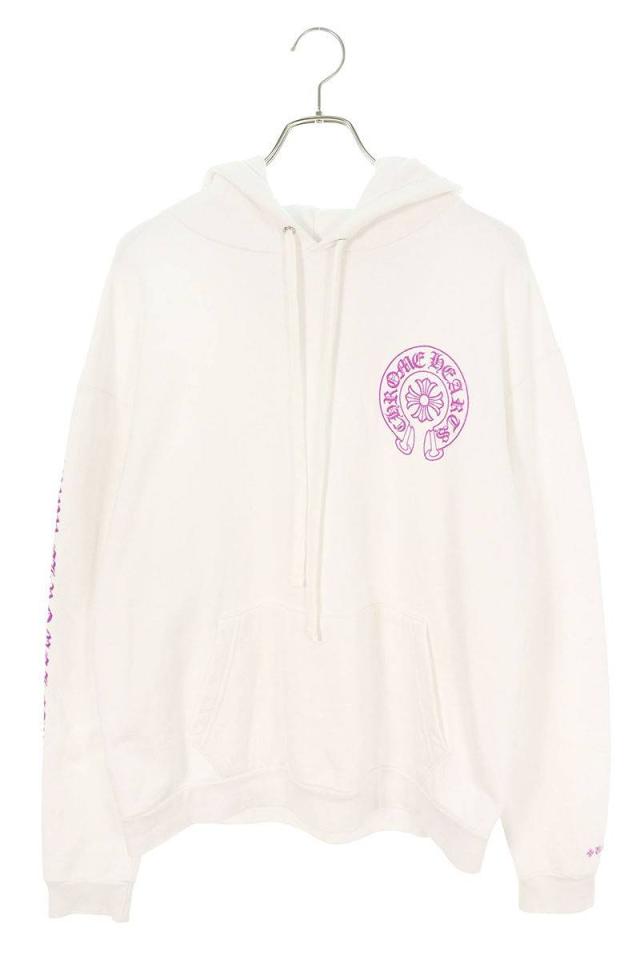 クロムハーツ サイズ:M  WWW.CHROMEHEARTS.COM HOODIE オンライン限定グリッターバックホースシューパーカー 中古 SS13