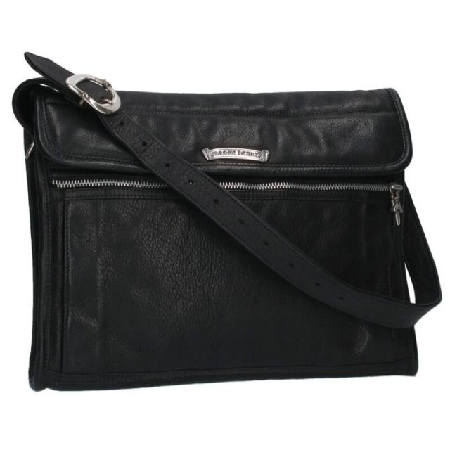 クロムハーツ  セメタリークロスパッチフラップレザーショルダーバッグ 中古 SJ02