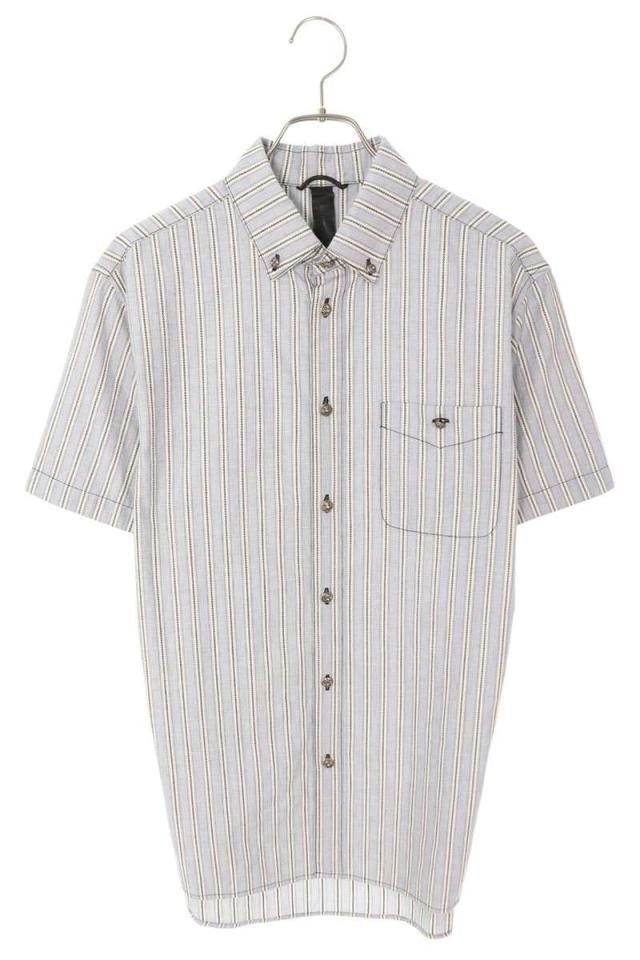 クロムハーツ サイズ:L クロスボールボタンボタンダウン半袖シャツ 中古 SS07