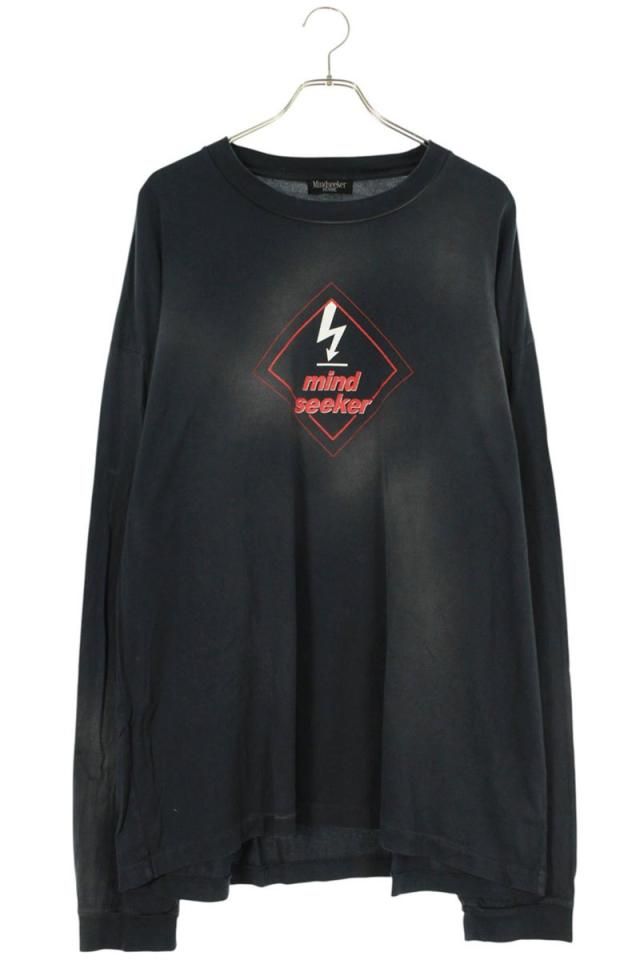 マインドシーカー サイズ:50  MSH-241-013 New MA Logo Long Sleeve Tee ユーズド加工ロゴプリント長袖カットソー 中古 BS99