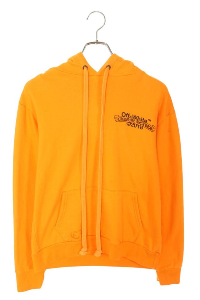 クロムハーツ  オフホワイト サイズ:S  HD PLVR V OFF WHITE ロゴバックプリントプルオーバーパーカー 中古 SJ02