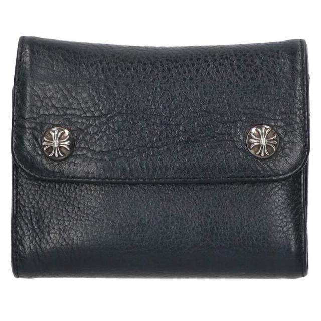 クロムハーツ   WAVE MINI ウェーブミニ クロスボールボタンレザーウォレット財布 中古 SS07
