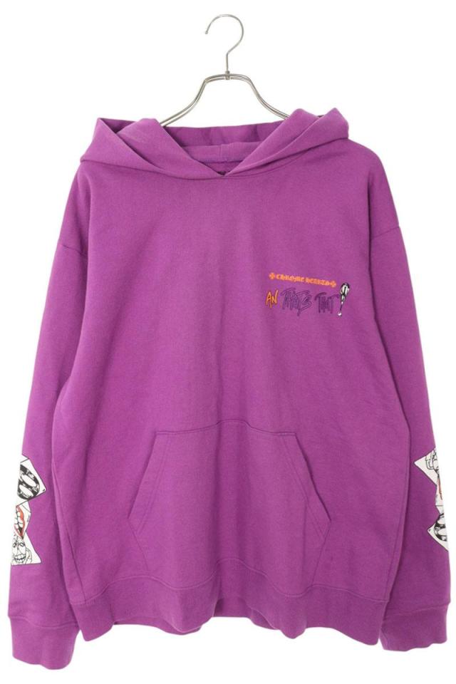 クロムハーツ サイズ:XL  PPO I WANT MORE NOT LESS HD PLVR MATTY BOYプリントプルオーバーパーカー 中古 NO05