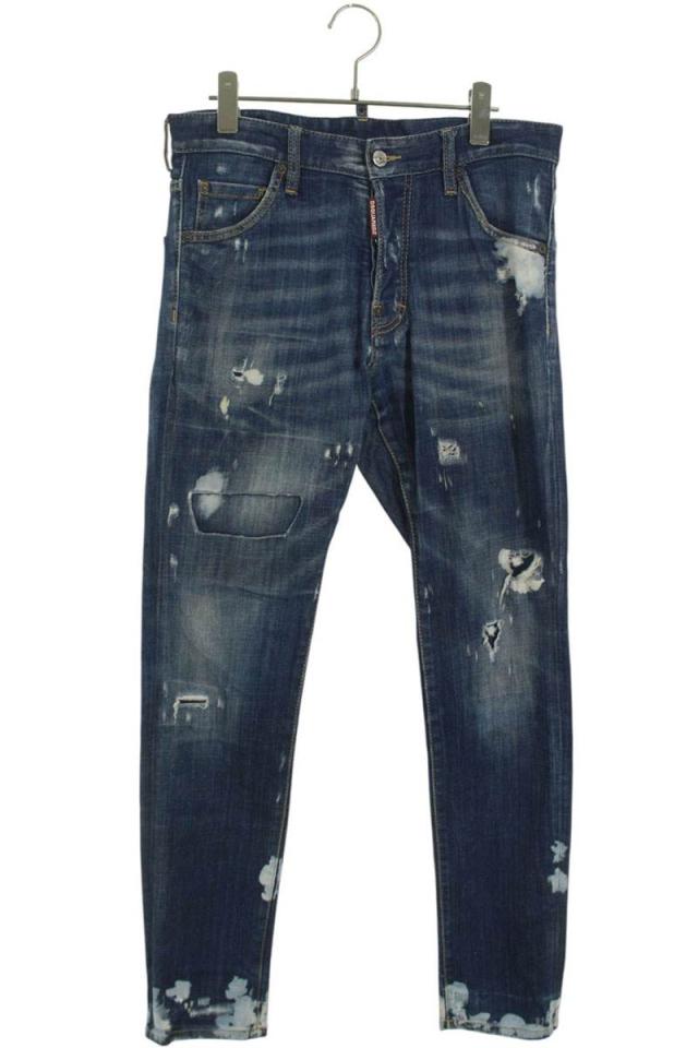 ディースクエアード サイズ:44  71LB024130342 SUPER TWINKY JEAN クラッシュリペア加工スキニーデニムパンツ 中古 BS99