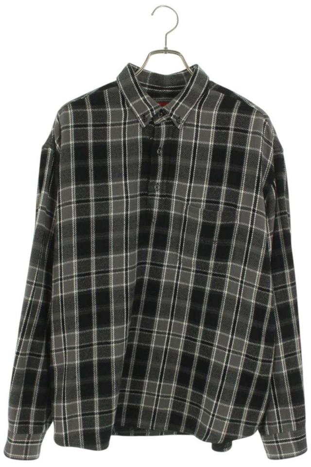 シュプリーム サイズ:M プルオーバーチェック長袖シャツ 中古 BS99
