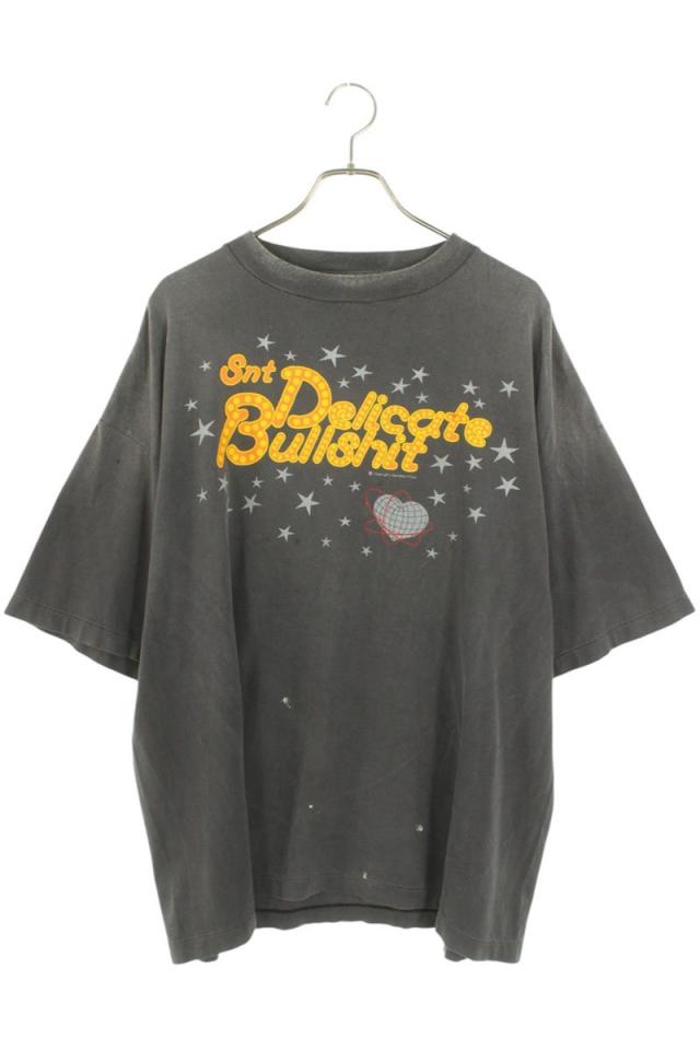 セントマイケル サイズ:XXL  25SS  SM-HR8-0000-003 ヴィンテージ加工フロントプリントTシャツ 中古 SB01