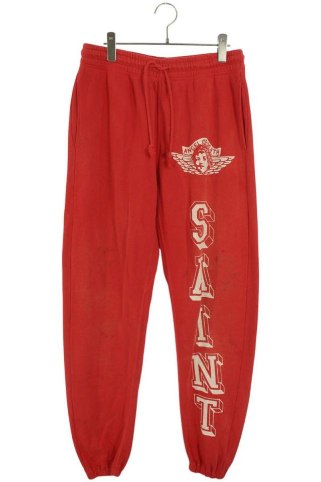 セントマイケル サイズ:S  22SS  SM-S22-0000-052 ユーズド加工エンジェルプリントロングパンツ 中古 BS99