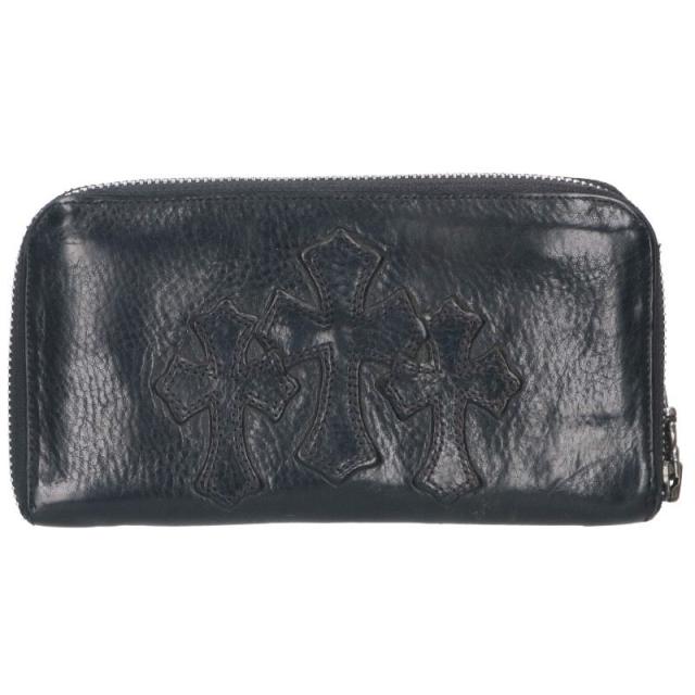 クロムハーツ   REC F ZIP 3クロスラウンドジップレザーウォレット財布 中古 GZ11