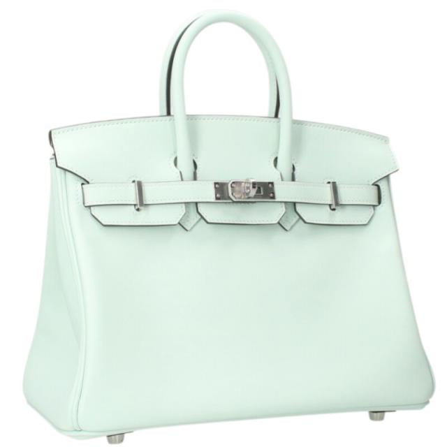 エルメス サイズ:25  バーキン25 K刻印 SV金具 スイフト ヴェールペパーミントハンドバッグ 中古 GZ14