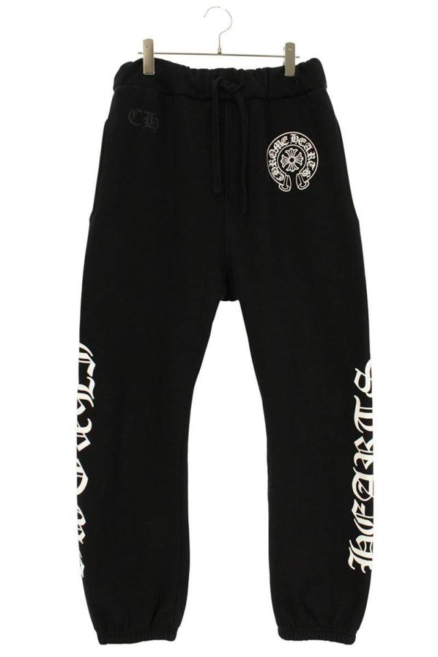 クロムハーツ サイズ:S SWEAT PANTS ロゴホースシュープリントスウェットロングパンツ 中古 OK15