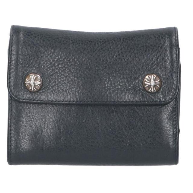 クロムハーツ   WAVE MINI クロスボールボタンレザーウォレット財布 中古 OK15