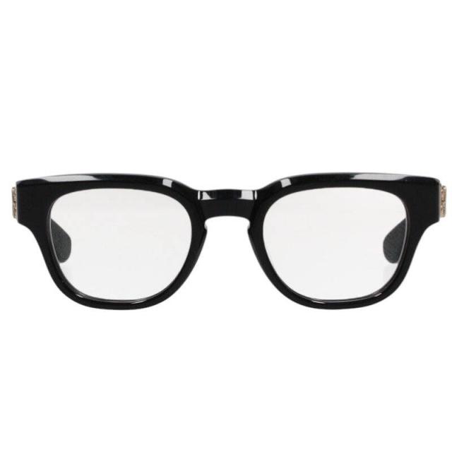 クロムハーツ サイズ:49□23-147  CUNTVOLUTED K18GP ダガーテンプルウェリントン眼鏡 中古 NO05