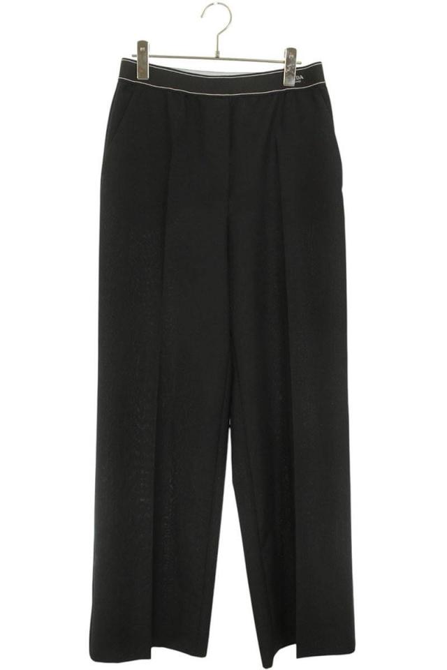 プラダ サイズ:42  P298F ウエストロゴ刺繍イージースラックスロングパンツ 中古 BS99