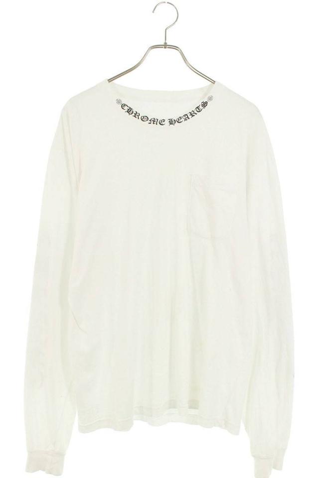 クロムハーツ サイズ:XL  CH L S  1 ネックロゴプリント長袖カットソー 中古 GZ11