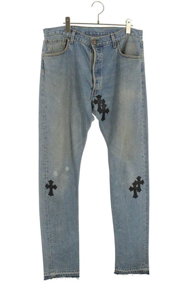 クロムハーツ  ギャラリーデプト サイズ:33インチ クロスパッチ付きカットオフデニムパンツ 中古 SJ02