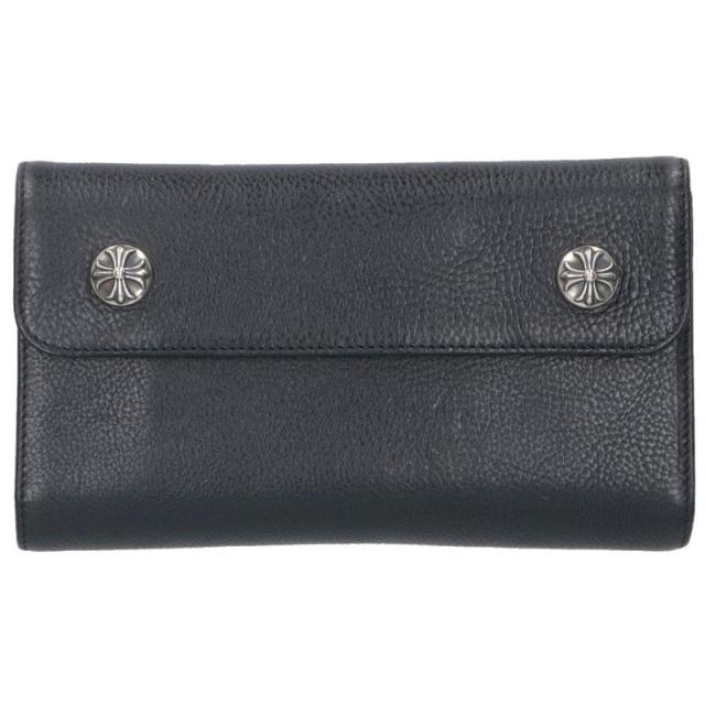 クロムハーツ   WAVE CROSS BALL ウェーブ クロスボールボタンレザーウォレット財布 中古 SJ02