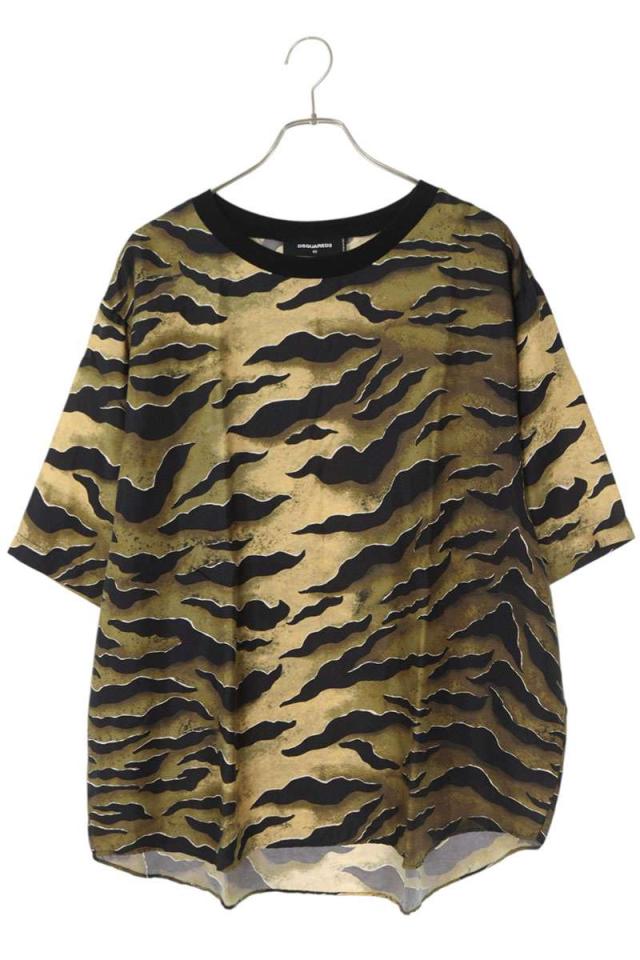 ディースクエアード サイズ:40  S72NC0890 タイガーカモプルオーバーTシャツ 中古 BS99