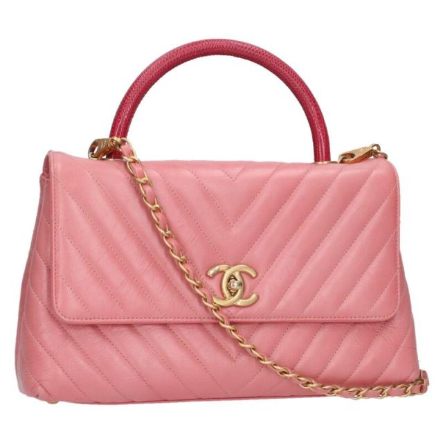 シャネル サイズ:29  ココハンドル29 エイジドカーフスキン リザードハンドバッグ 中古 SB01