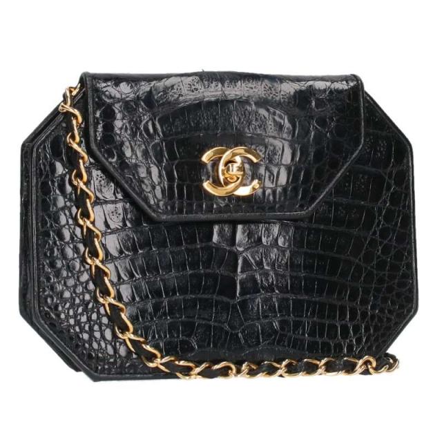 シャネル   オクタゴン クロコダイルチェーンショルダーバッグ 中古 GZ14