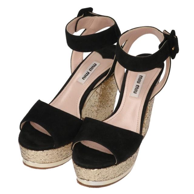 ミュウミュウ サイズ:34 スパンコールヒールサンダル 中古 BS99