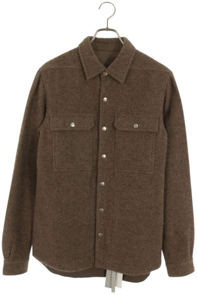 リックオウエンス サイズ:44  RU02D6729-WLD OUTER SHIRT ウールアウター長袖シャツ 中古 SB01
