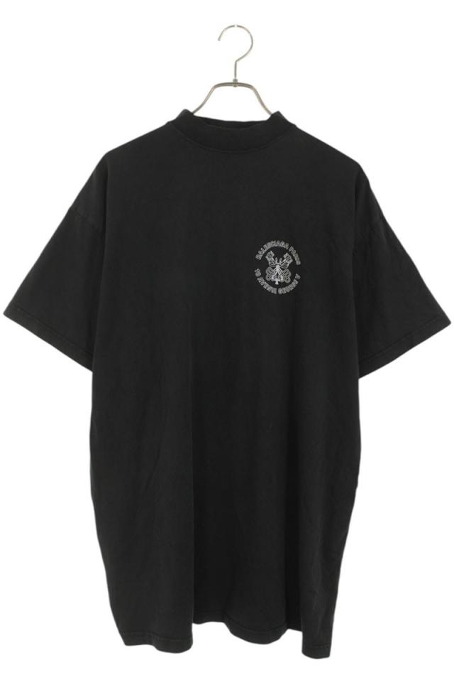 バレンシアガ サイズ:1  787349 TRVU5 ロゴプリントオーバーサイズTシャツ 中古 OM10