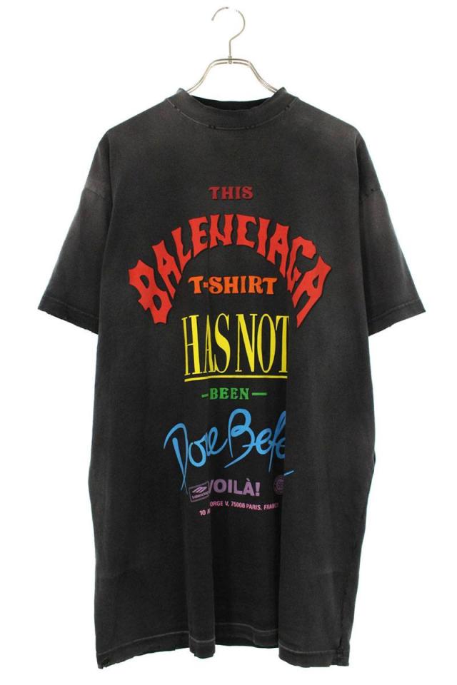 バレンシアガ サイズ:1  24AW  787349 TQVW4 フロントロゴプリントTシャツ 中古 SB01