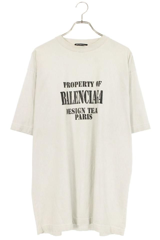バレンシアガ サイズ:XS  22AW  641675 TMVH8 プロパティロゴヴィンテージジャージーTシャツ 中古 OM10