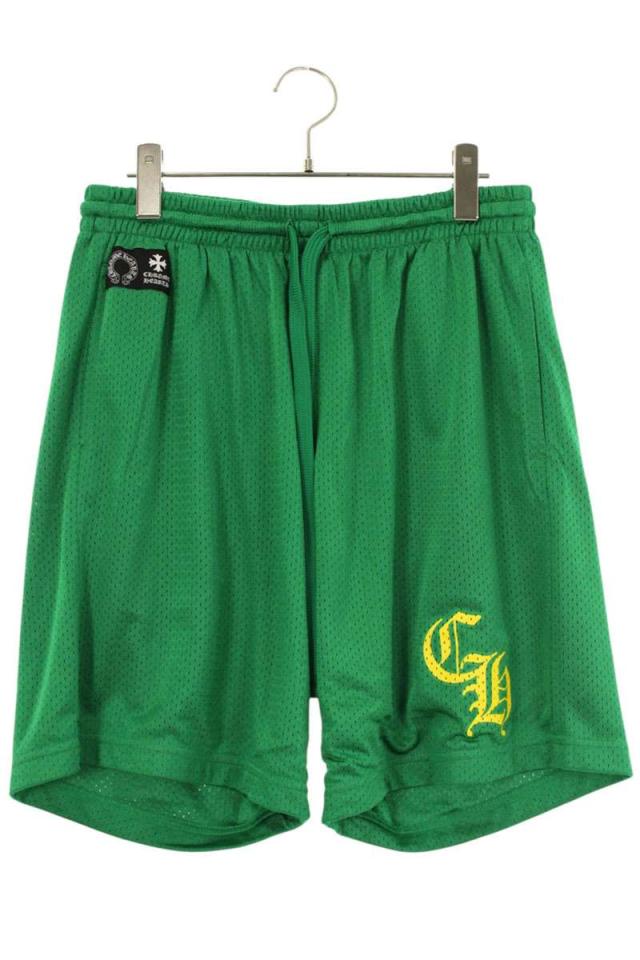 クロムハーツ サイズ:L  MESH VARSITY SHORTS CHプリントメッシュハーフパンツ 中古 SS07