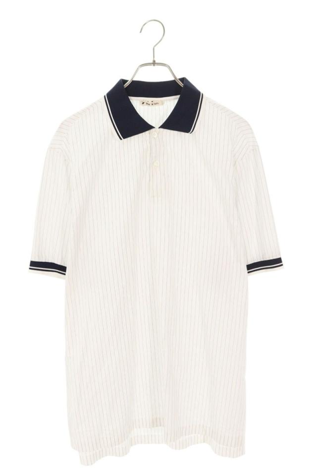 マルニ サイズ:48  19SS  POMU0009LS ストライプコットン半袖ポロシャツ 中古 BS99